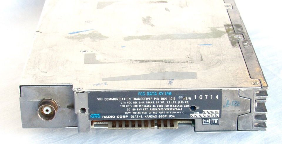 BENDIX KING KY-196 TSO Transceiver 064-1019-10 28V PARTS ONLY ...