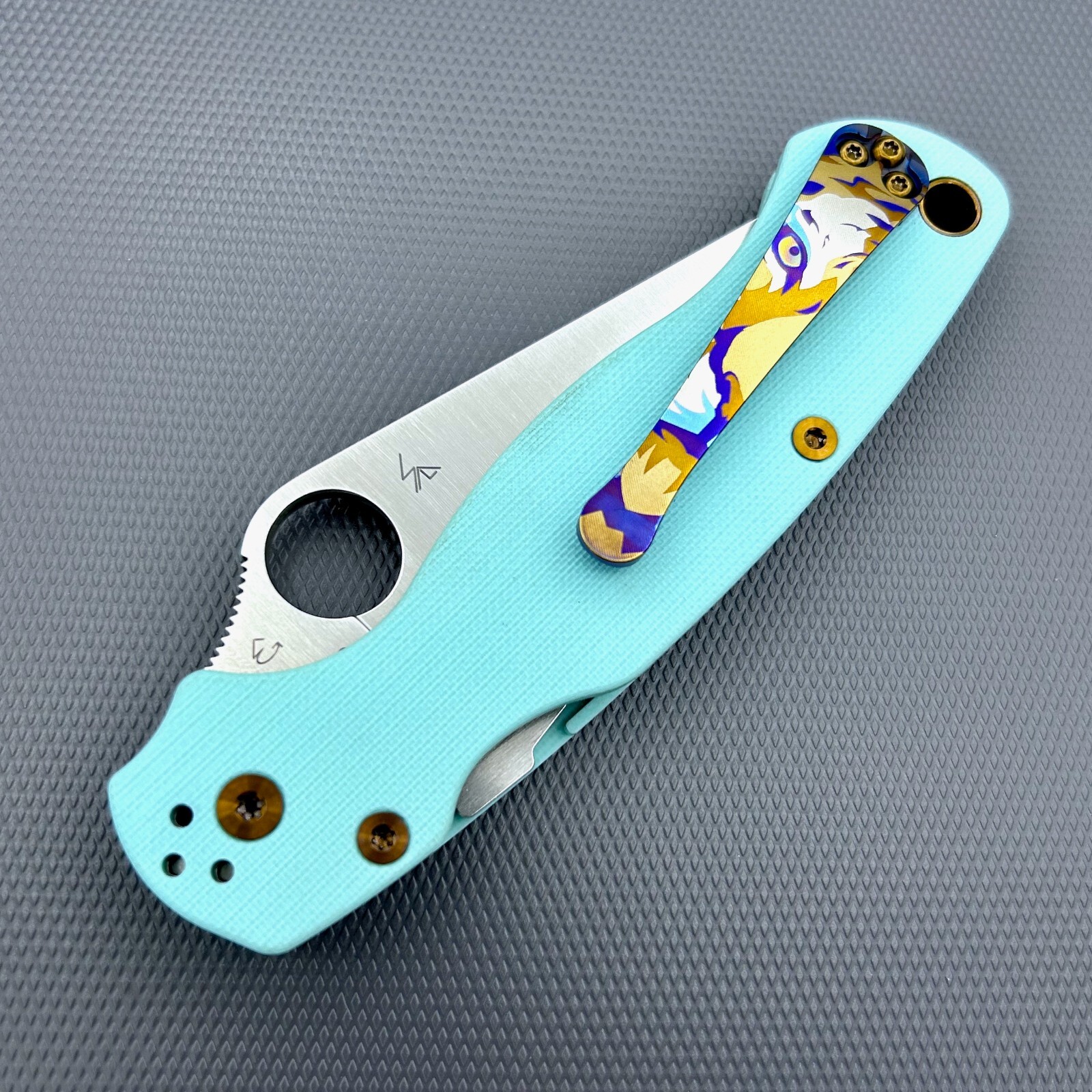 Spyderco Paramilitary 2 C81GPTL2 w/Bronze Ti Hardware & Tigerface ...