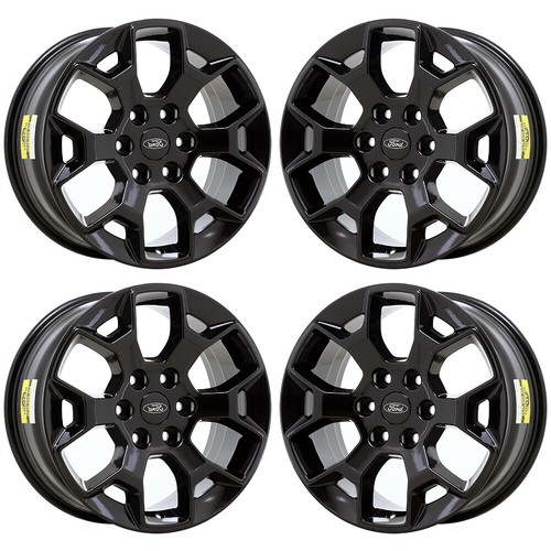 18" FORD F150 GLOSS BLACK WHEELS RIMS FACTORY OEM 10341 2021-2023 SET ...