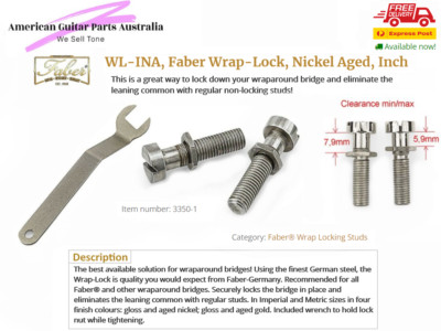 Gibson Models - Faber® Wrap Locking Studs, Aged Nickel USA Inch Thread | eBay Australia