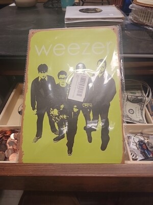Vintage Weezer Metal Sign 90's Alt Rock & Roll Green AlbumTin Sign 12 ...