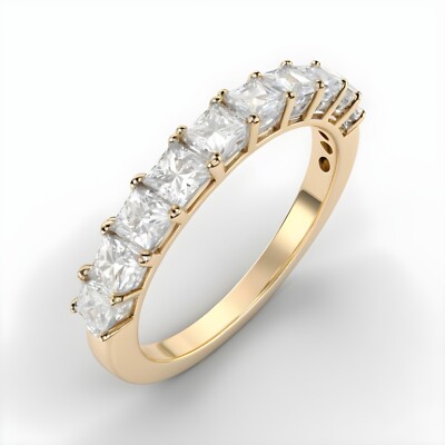 2.00ct Ring Eternity Diamond Princess Lab-Created VS1/D 14K White Gold ...