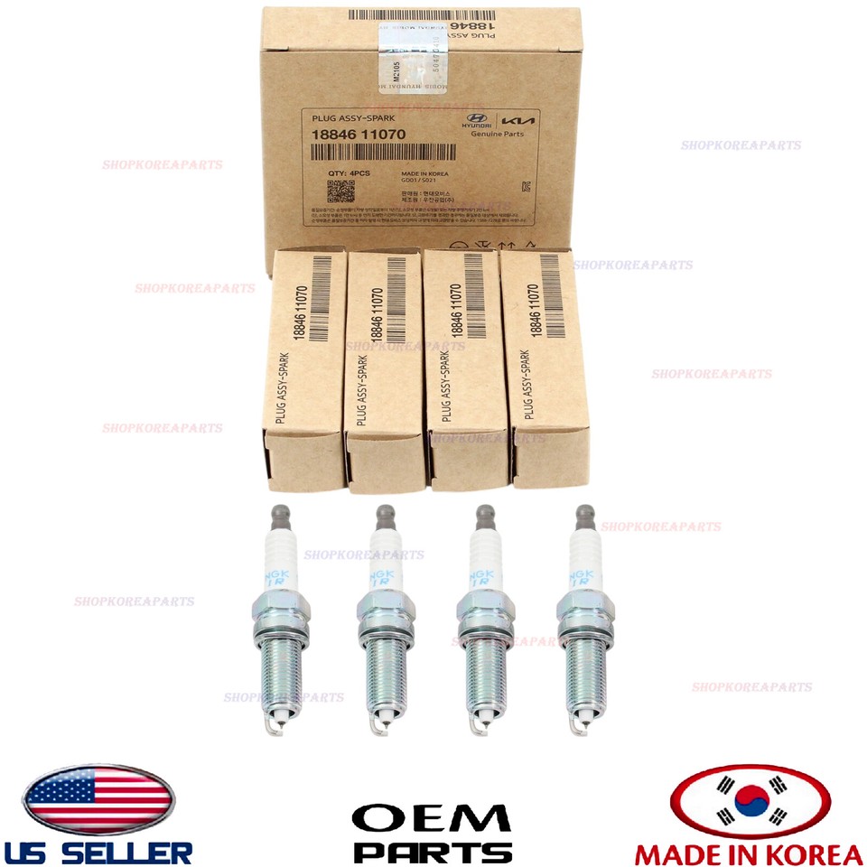 Genuine Spark Plugs Set 4 pcs OEM VARIOUS HYUNDAI KIA 1884611070 | eBay