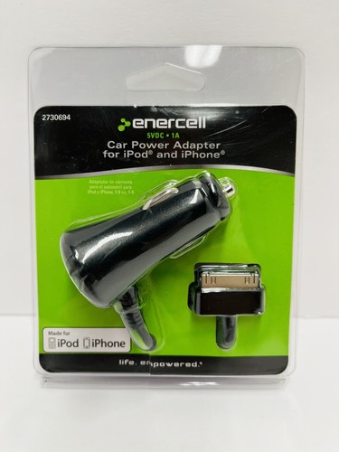 Enercell Car Power Adapter for iPhone and iPod 30 Pin 5VDC 1A #2730694 ...
