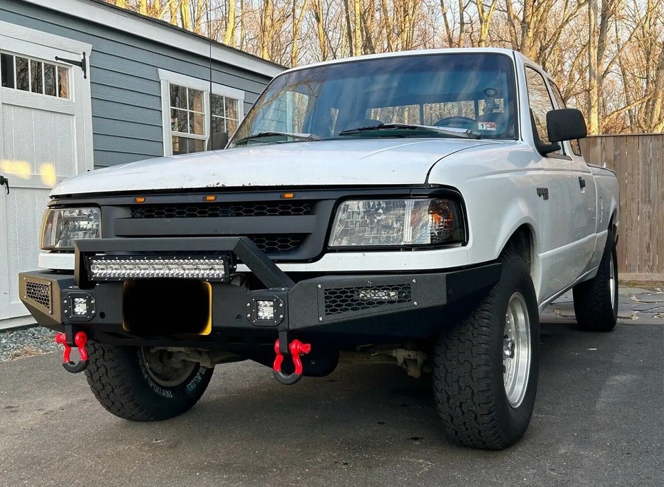 Vijay FIT 1998-2011 Ford Ranger Front Bumper with Winch Plate and LED ...