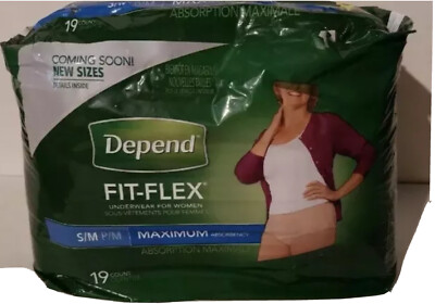 Depends Fit Flex Underwear for Women Size Small Maximum Absorbency - 19 ...