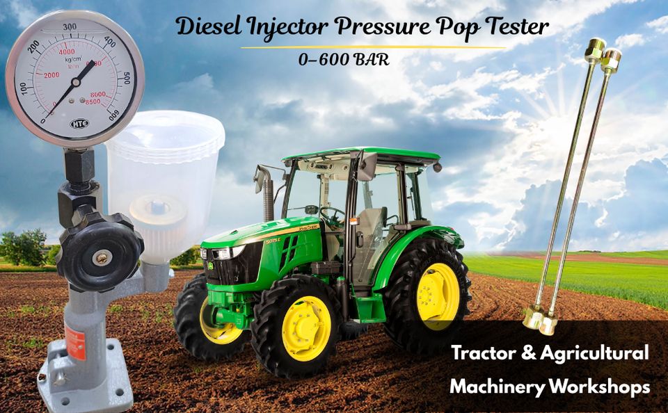 Diesel Injector Nozzle Pop Tester, Genuine 'AG Precision' 400 Bar Dual ...