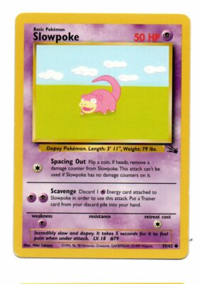 1999 Slowpoke Basic Pokémon Card 55/62 Fossil Edition | eBay