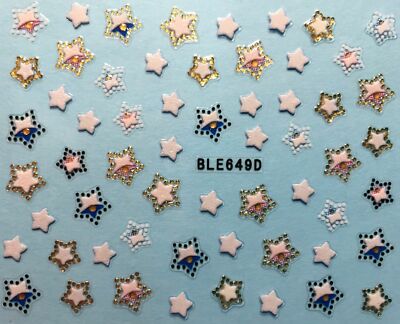 Nail Art 3D Decal Stickers Stars Red White Blue Gold BLE649D | eBay