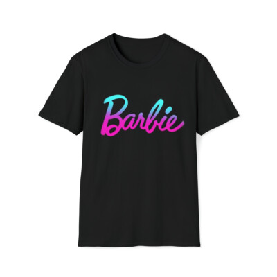 Black T Shirt Pink Blue Barbie Womans Top | eBay