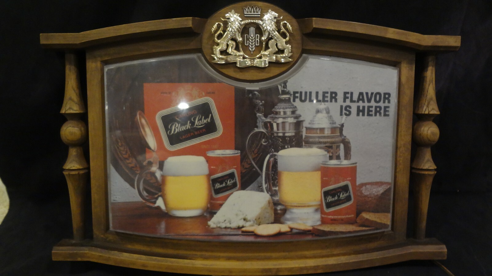 VTG Carling BLACK LABEL Beer Sign - "Full Flavor Is Here" - Bar sign ...