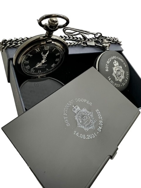 MET POLICE Pocket Watch ID Card Case Engraved Crest Badge Officer Gift ...