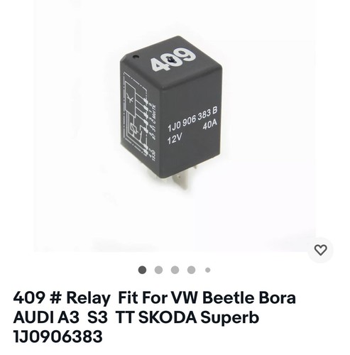 Relay # 409 Fuel Pump OEM VW Mk3 Golf,GTI 1994-99.5 Cabrio 1995-02 | eBay