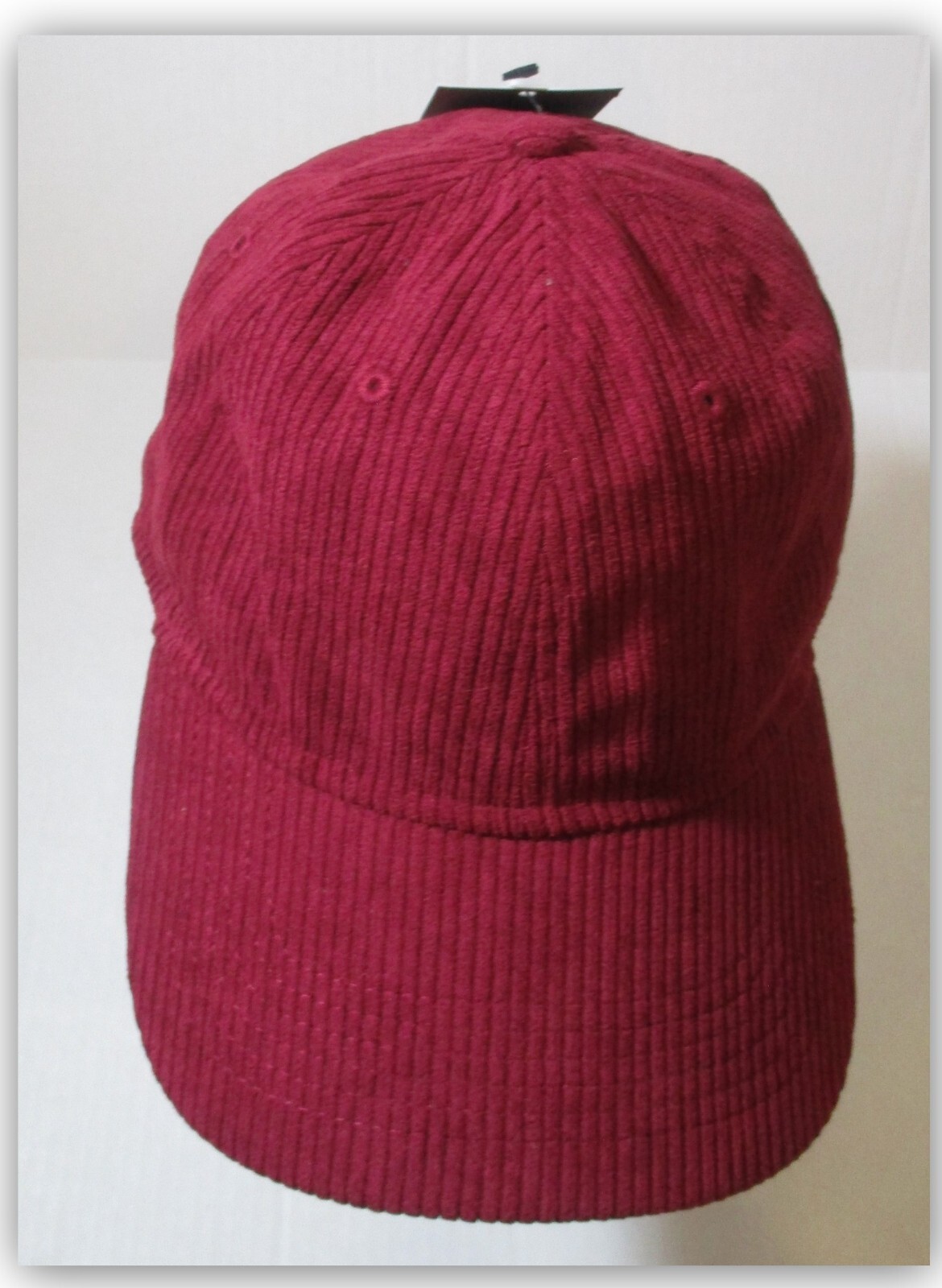 RED Ribbed Texture Baseball cap Sun Protection Adjustable One Size ...