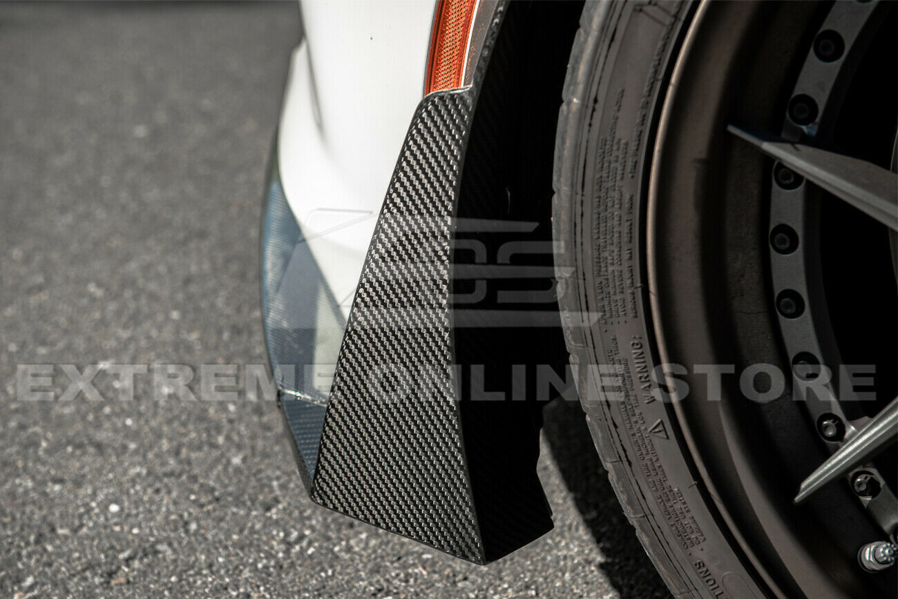 EOS STAGE 3 CARBON FIBER FRONT SPLITTER EXTENSION WINGLETS FOR CORVETTE ...