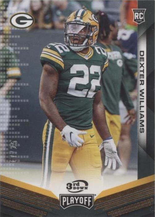 2019 Panini Playoff - Rookies Dexter Williams #246 3rd Down /25 (RC ...