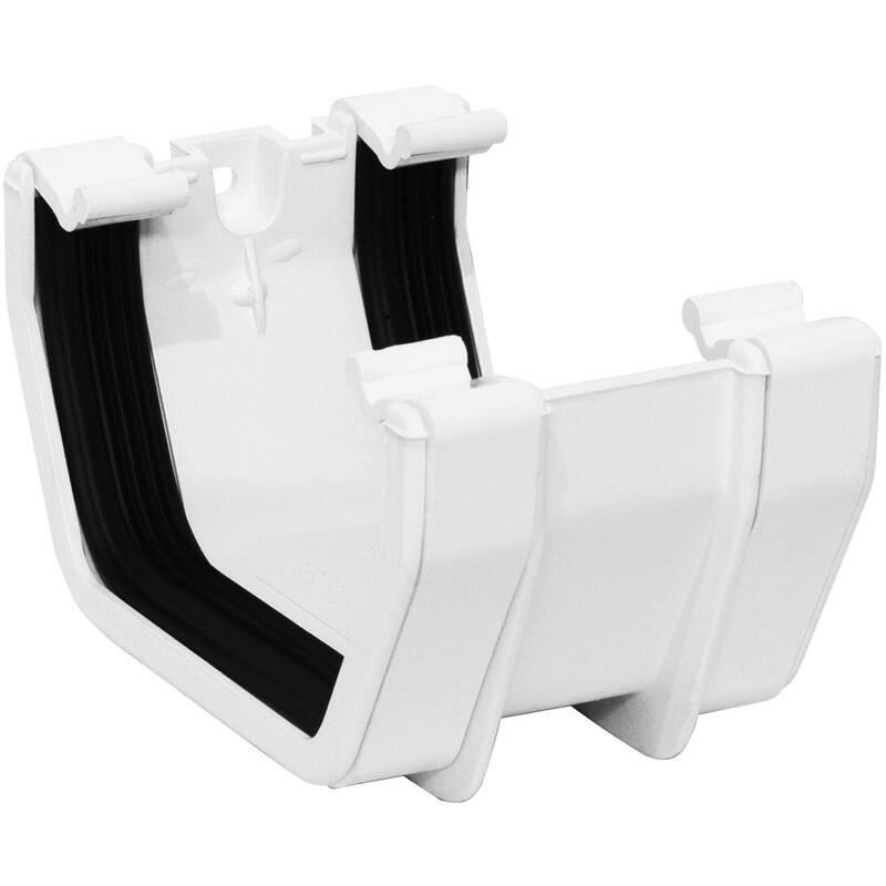 White Square Line 112mm Plastic UPVC Guttering 68mm Downpipes Rainwater ...