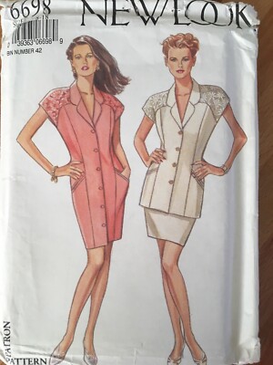 New Look 6698 Cap Sleeve Jacket + Skirt and Dress Pattern UNCUT Sizes 8 ...