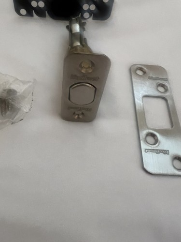 KWIKSET Entry Door Latch Adjustable 6WAL And Matte Black Strike Plates ...