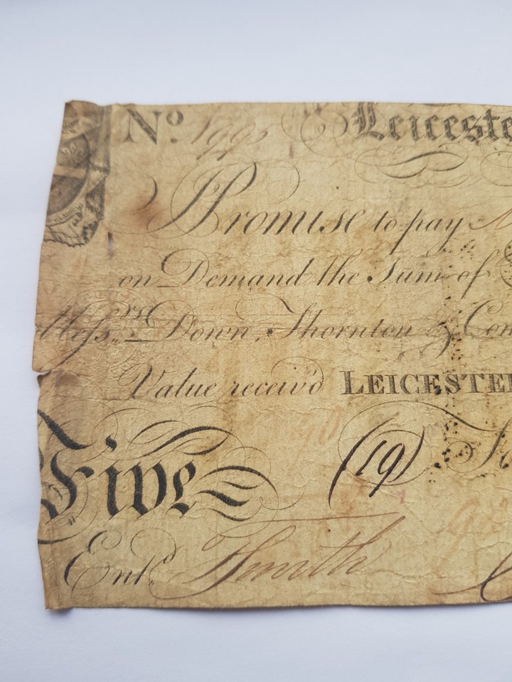 ORIGINAL LEICESTER BANK £5 NOTE / CHEQUE DATED 1811 | eBay UK
