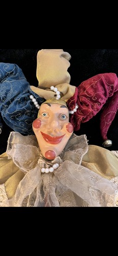 Rare Jester Doll Decor Mark Robert Collection Plush Ceramic Face Cloth ...