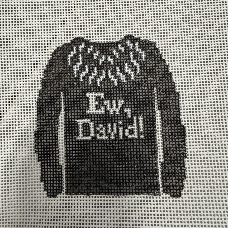 Handpainted Needlepoint Canvas Ew David Schitt's Creek 13 Mesh | eBay