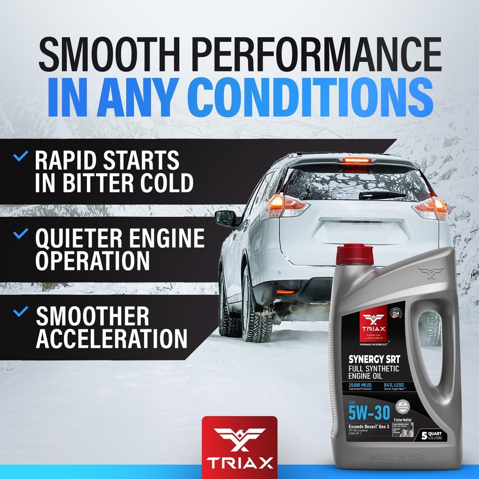 TRIAX Synergy SRT 5W-30 Full Synthetic PAO and Ester Engine Oil (5 ...