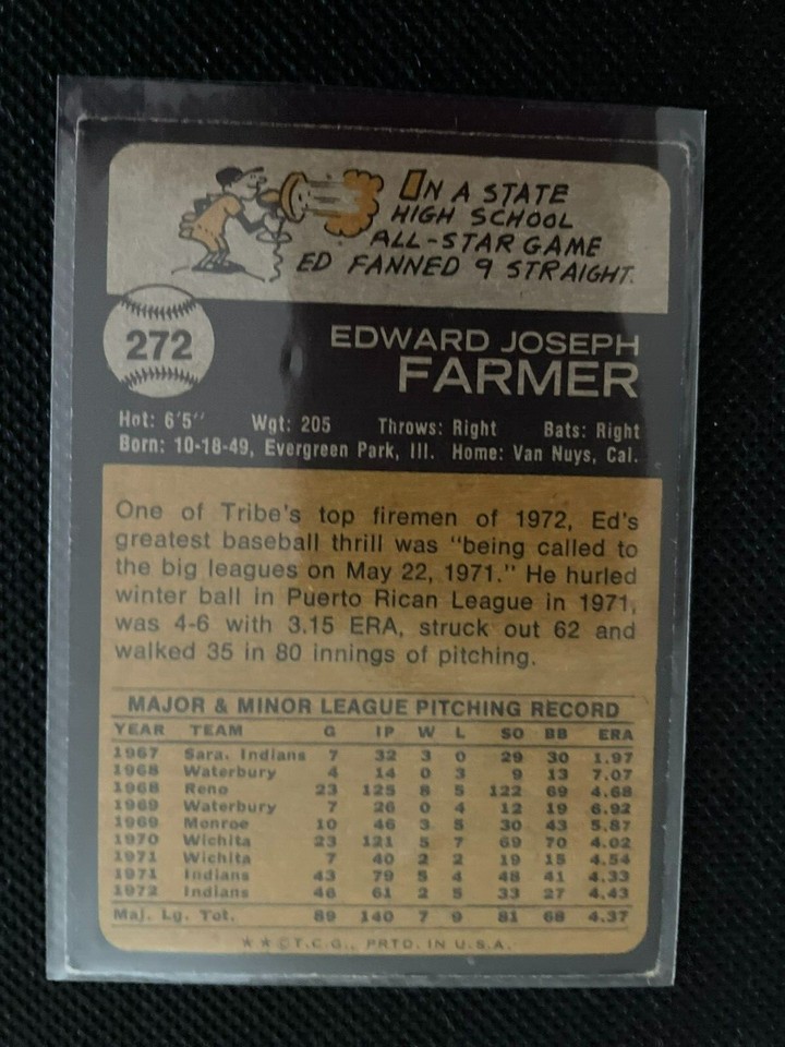 1973 TOPPS # 272 ED FARMER | eBay