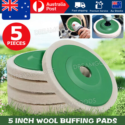125MM Round Wool Buffing Pad Polishing Wheel Felt Buffer Disc for Angle ...