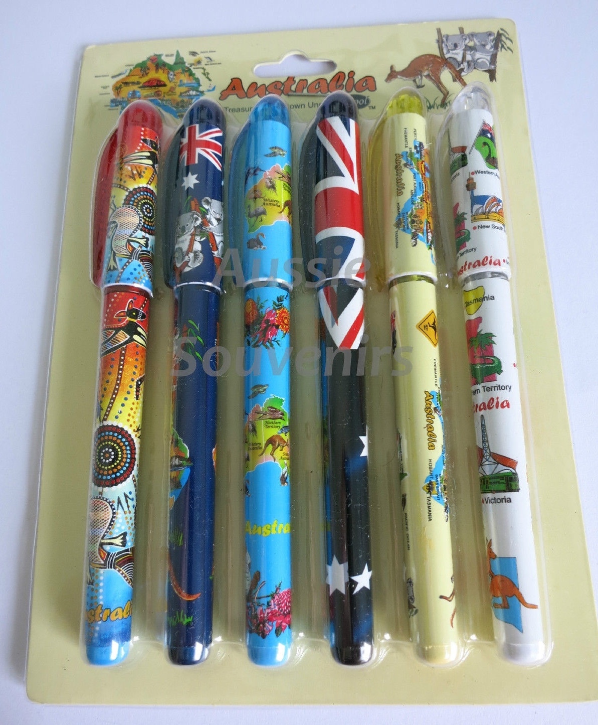 24x Australian Souvenir Pens - Bulk Savings! Kangaroo Koala Aboriginal ...