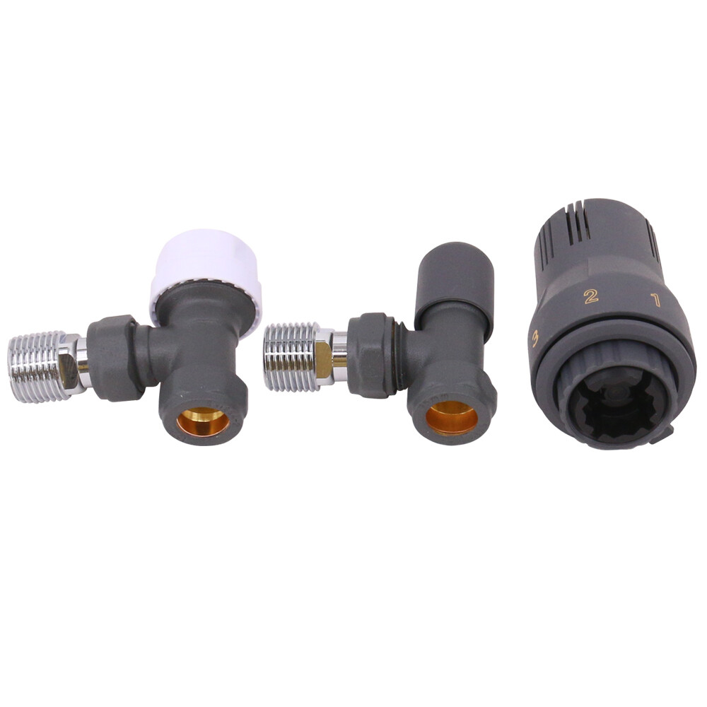 Thermostatic TRV Angled/Corner/Straight Lockshield Radiator Valves Set ...