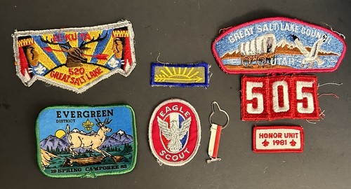 Vtg BSA 70s 80s EAGLE SCOUT ORDER of ARROW Boy Scouts UNIFORM PATCH LOT ...
