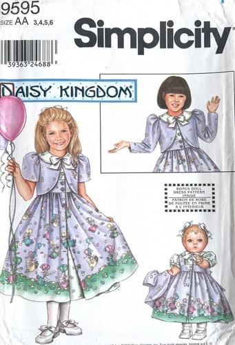Daisy Kingdom Simplicity Dress,Pinafore,Jacket Pattern 9595 Size 3-6 ...