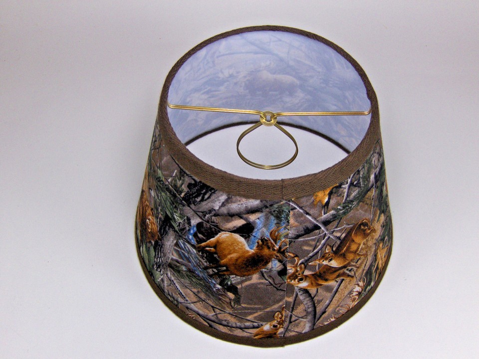 Primitive Deer Moose Bear Turkey Tree Camo Fabric Lampshade Lamp Shade ...