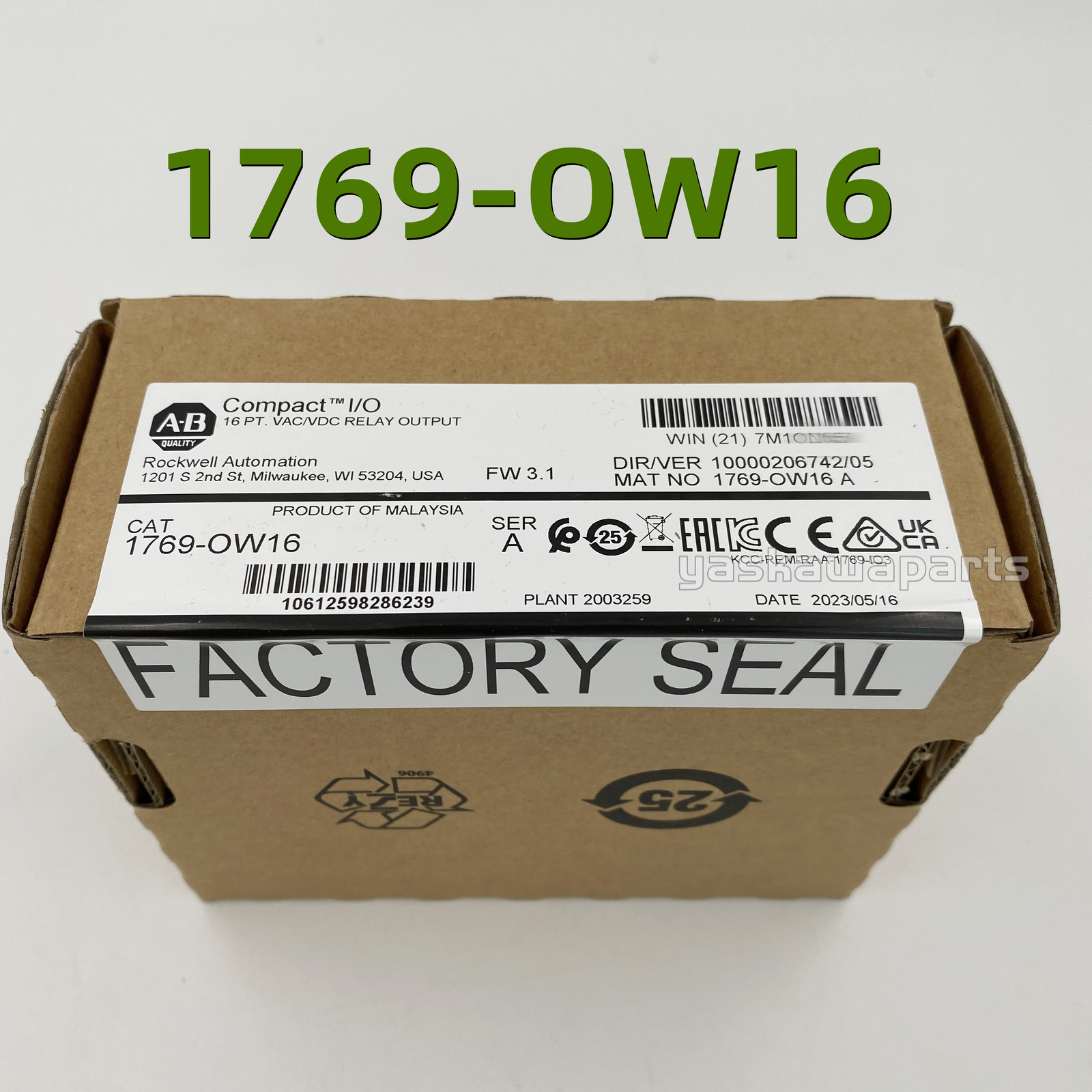 New Factory Sealed 1769-OW16 Allen-Bradley CompactLogix Relay Output ...