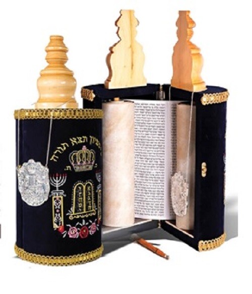 Medium Hebrew Sefer Torah Scroll Book Jewish Israel Holy Bible 32 cm/13 ...