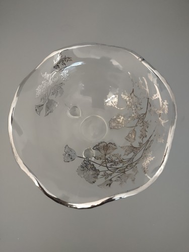STERLING OVERLAY BOWL SILVER CITY FLANDERS POPPY CRYSTAL CANDY TRINKET ...