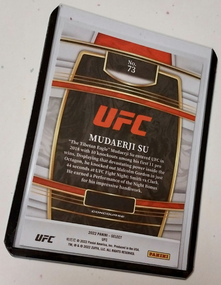 2022 PANINI SELECT UFC Rookie RC MUDAERJI SU Card #73 Base Blue ...