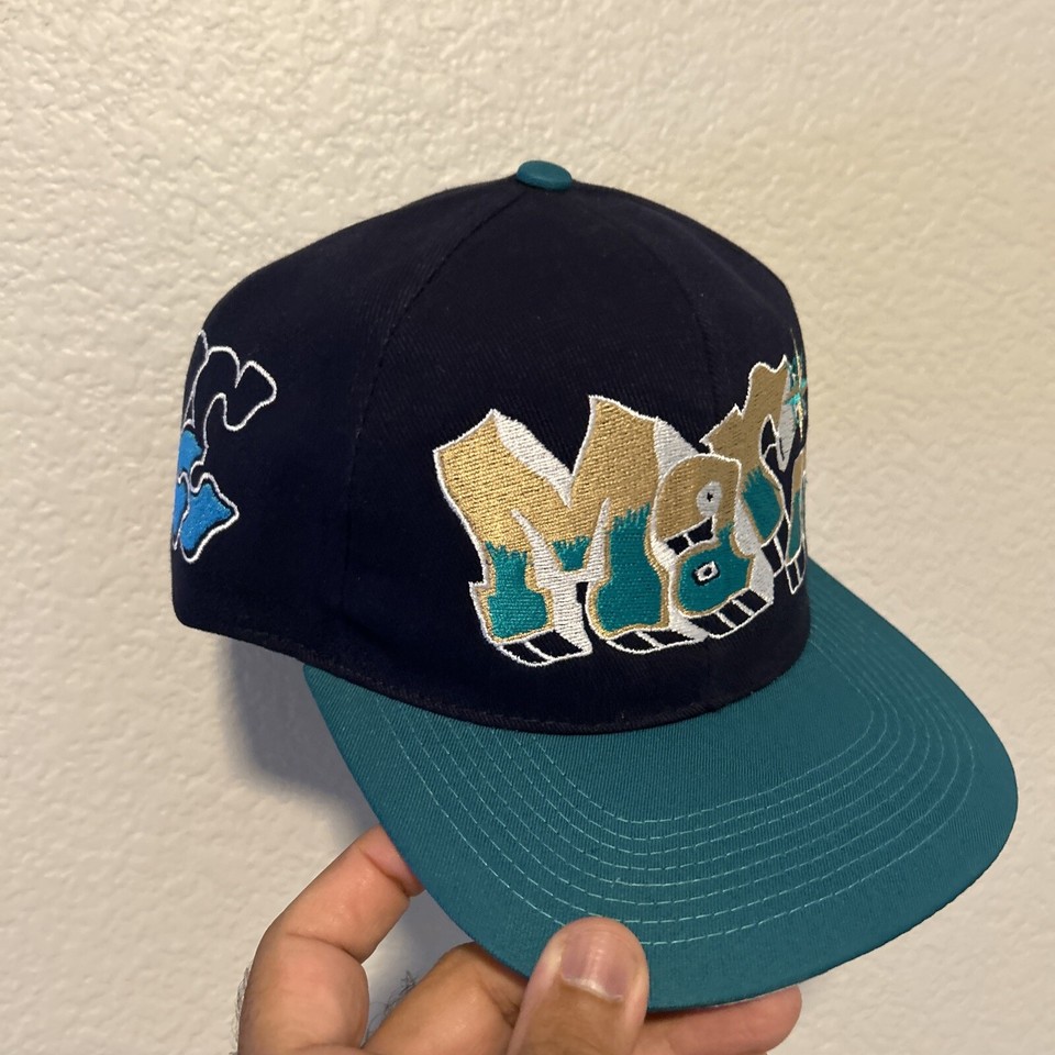 Seattle Mariners Full Graffiti Snapback Custom Hat Cap Navy Dome Two ...