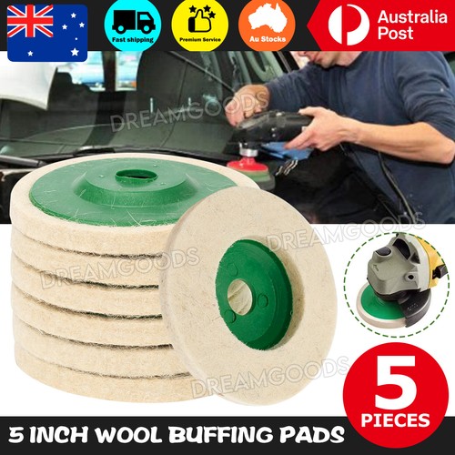 125mm Round Wool Buffing Pad Polishing Wheel Felt Buffer Disc for Angle ...
