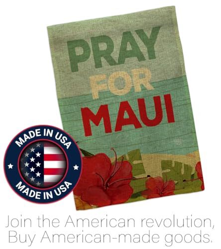Pray For Maui Hawaii Gift Banner Burlap Wall Decor Room Patio Porch ...