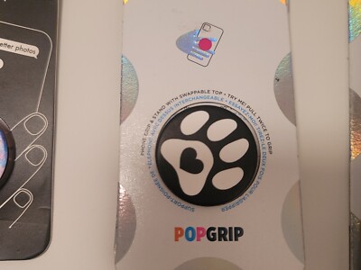 PopSockets Animal Puppy Paw Print Dog Love Black PopSocket Pop Socket ...