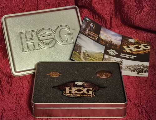 Harley Owners Group Membership Welcome Kit Tin With Patch, Pin And Coin ...