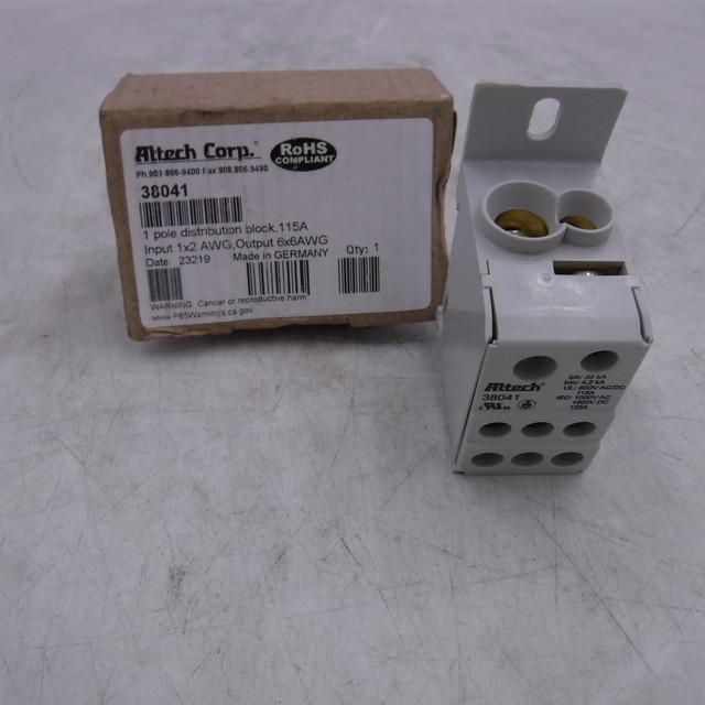 ALTECH 38041 Distribution Block 1 Pole 125a for sale online | eBay