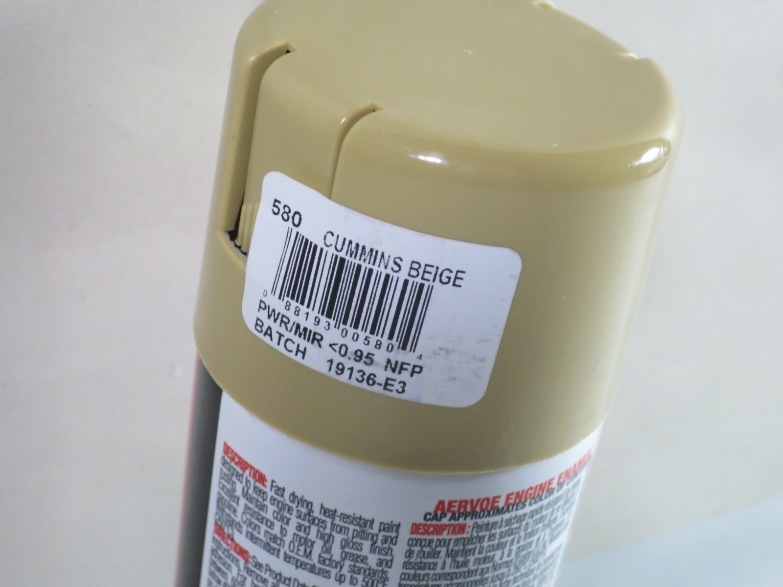 Aervoe 580 Engine Enamel Paint Cummins Beige 12 Oz Can Case of Six Cans ...