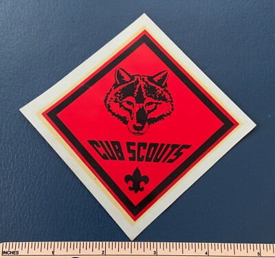 NOS Vintage WOLF RANK Boy Cub Scouts of America Large Water DECAL ...