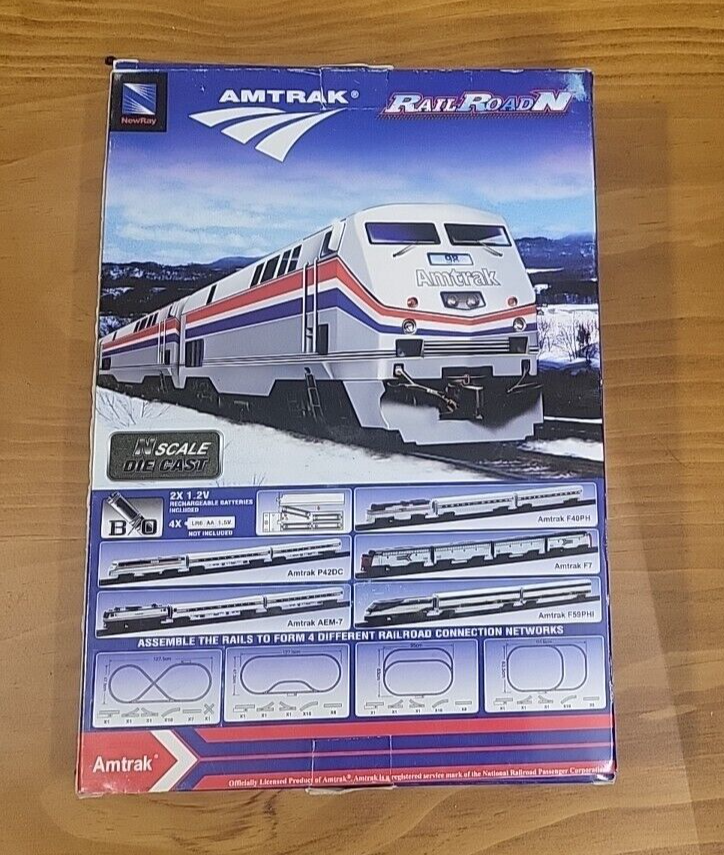 Rare Vintage New-Ray Railroad N Scale Die Cast P42DC Amtrak Train Set ...