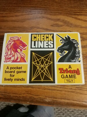 Check Lines Game-Triangle-made in England-incomplete-replacement parts ...