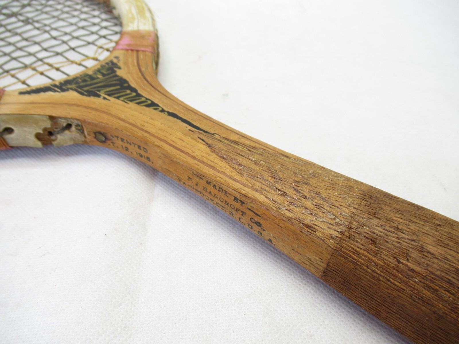 VINTAGE BANCROFT "THE WINNER" WOODEN TENNIS RACQUET ANTIQUE / DISPLAY ...