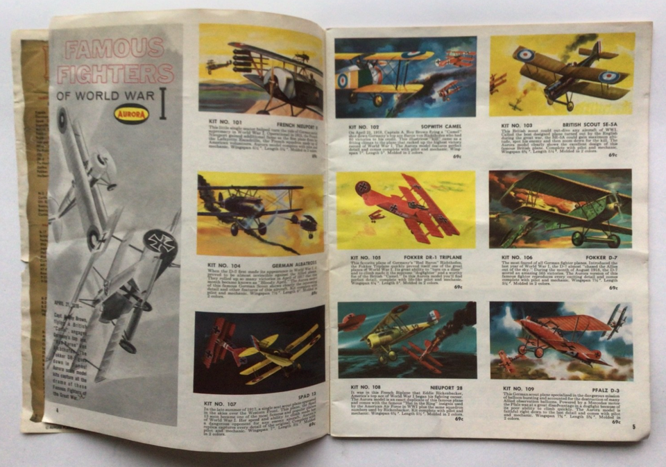 Aurora Plastic Aircraft Missiles Ships Cars Model Kit Catalog 1960 Vtg ...